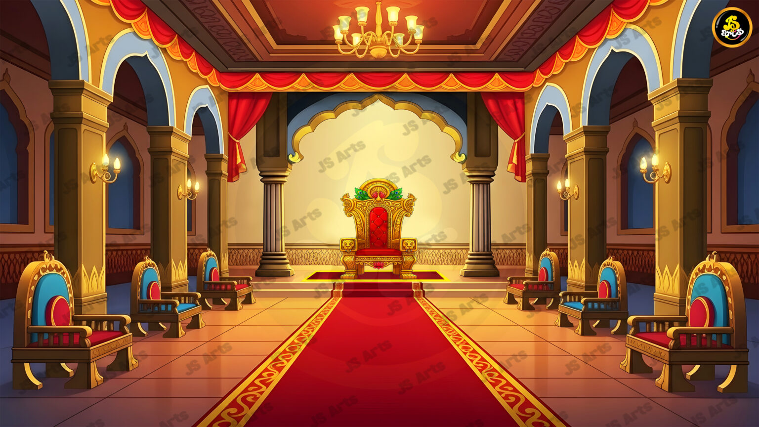 Raja ka Darbar (Singhasan) – Royal Palace Interior Background PSD – JS ...